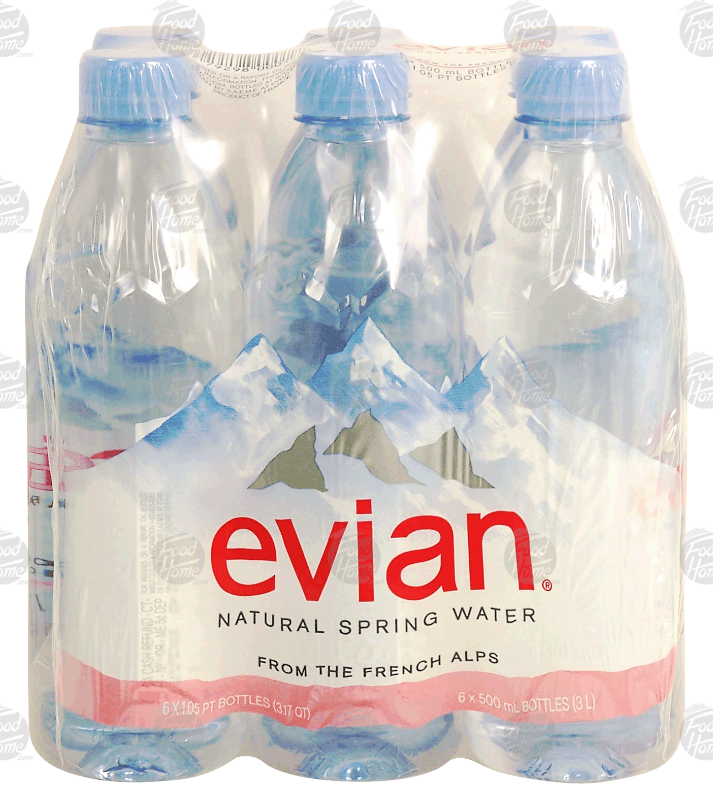 Groceries-Express.com Product Infomation for Evian natural spring water 6- 500 ml bottles ...